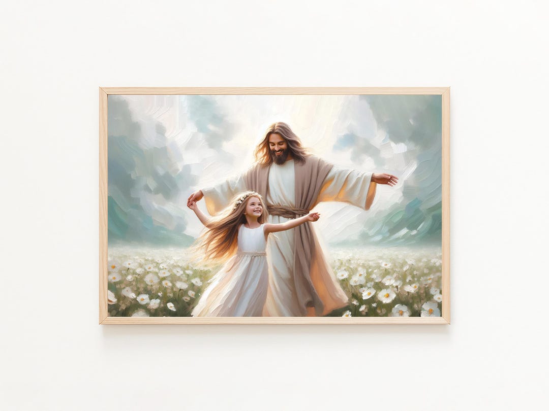 Eternal Spring, Jesus Dancing With Little Girl, Modern Christian Art ...