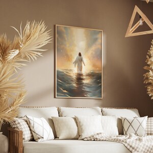 Calm Above Chaos, Jesus Walks on Water Print, Christian Artwork ...