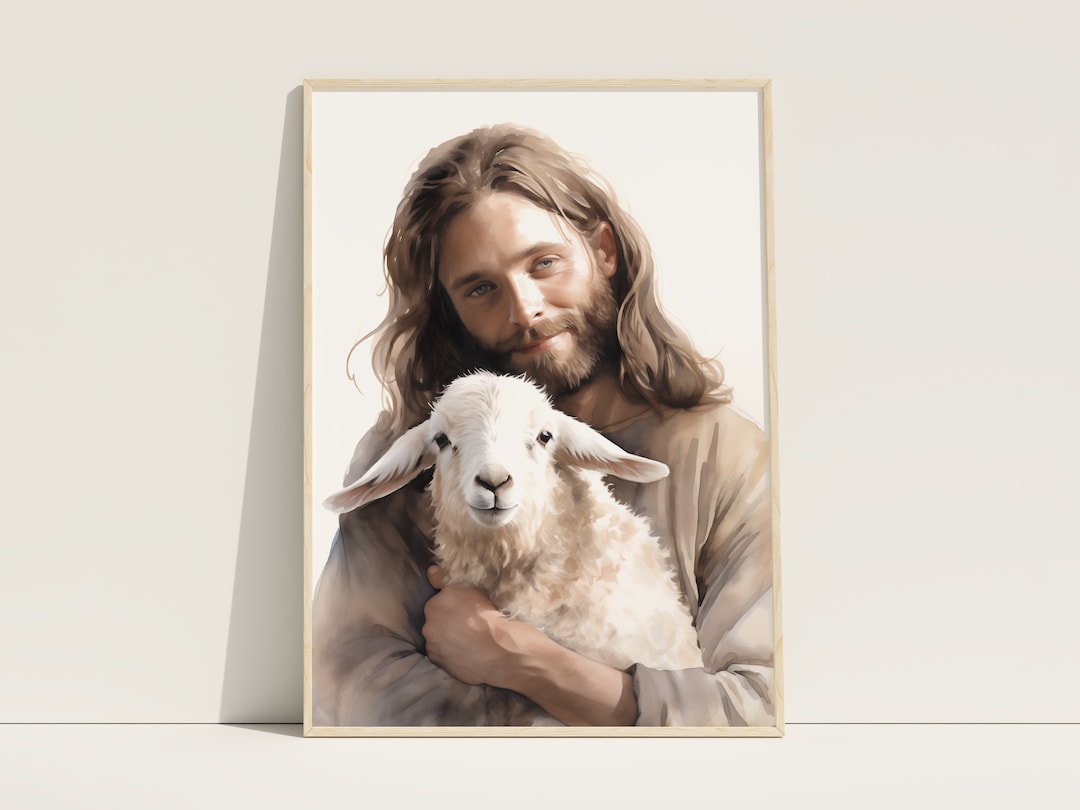 Parable Lost Sheep, Jesus Leaves the 99, Good Shepherd Print, Jesus ...