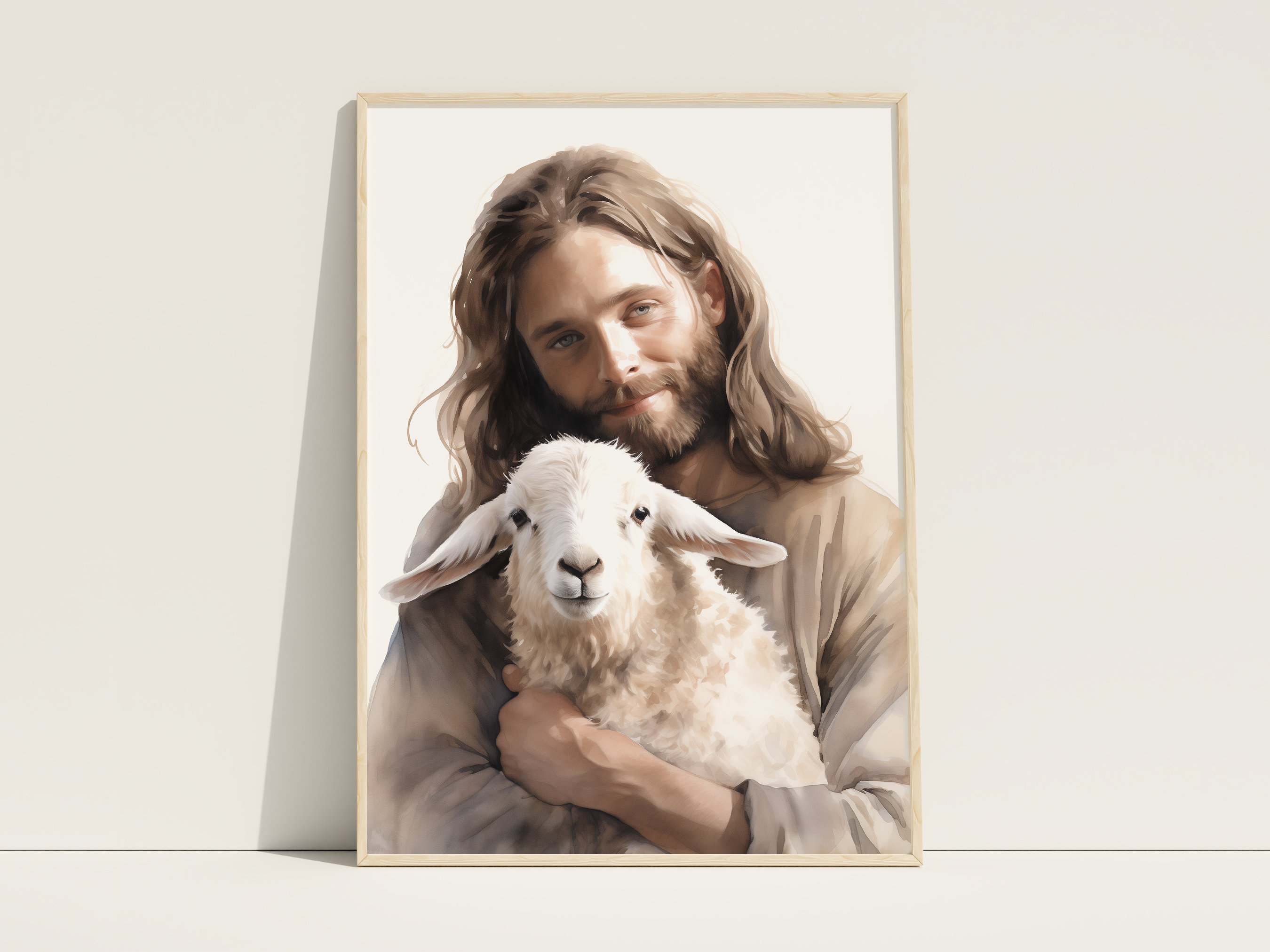 Parable Lost Sheep, Jesus Leaves the 99, Good Shepherd Print, Jesus ...
