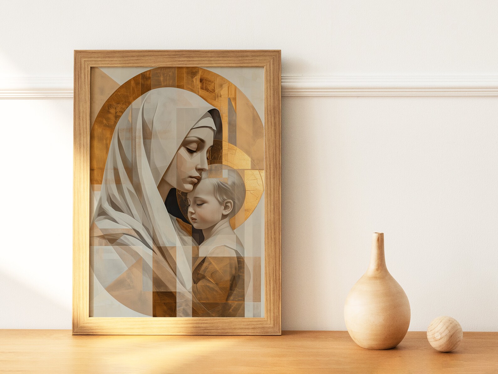 Mother Marry and Baby Jesus, Nativity of Jesus Print, Contemporary ...