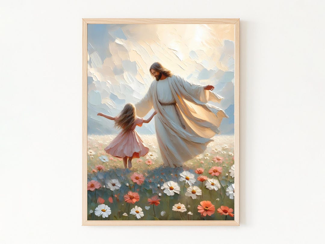 A Dance of Grace, Jesus and Girl Dancing, Little Girl LDS Art, Modern ...