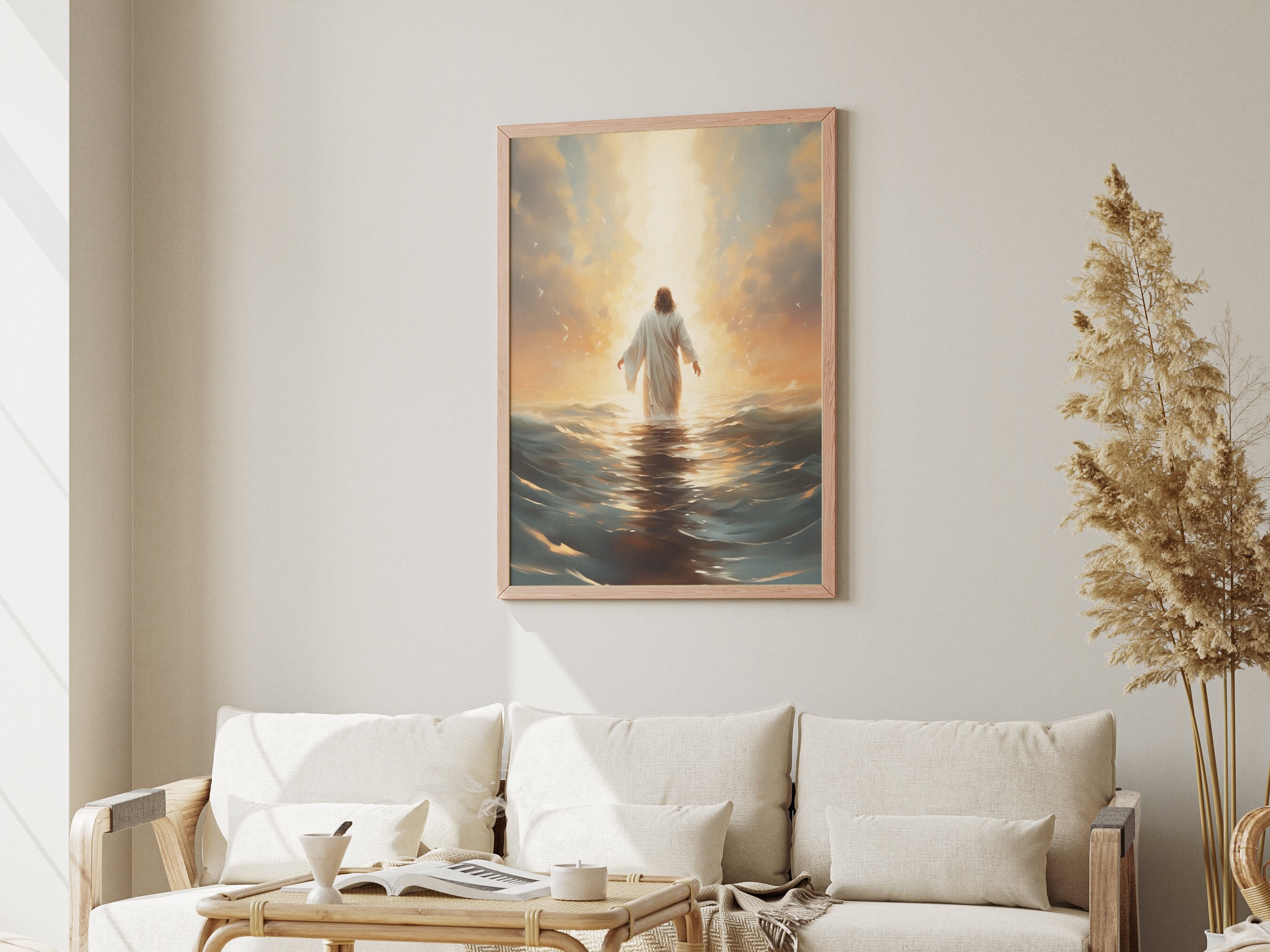 Calm Above Chaos, Jesus Walks on Water Print, Christian Artwork ...