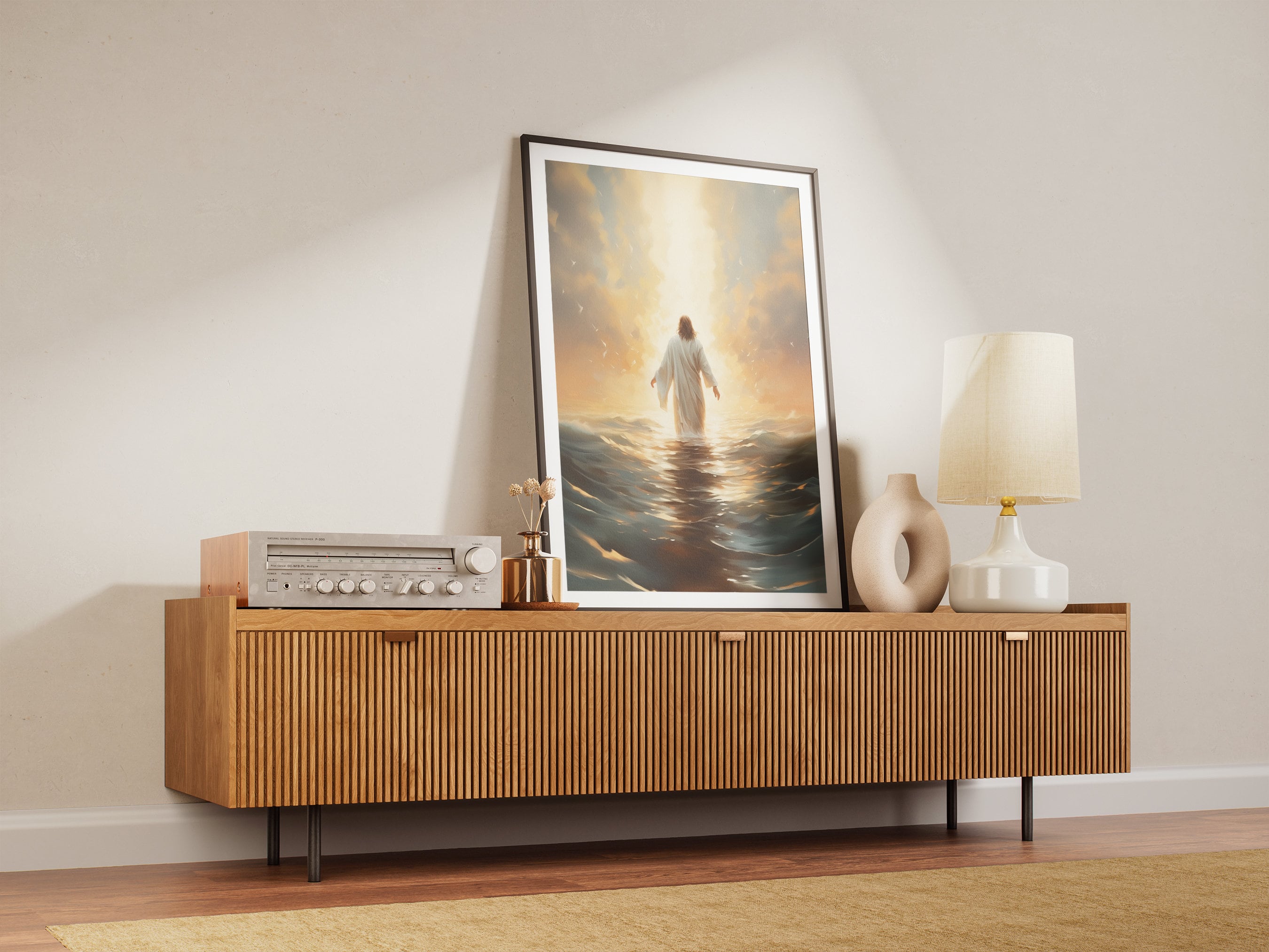 Calm Above Chaos, Jesus Walks on Water Print, Christian Artwork ...