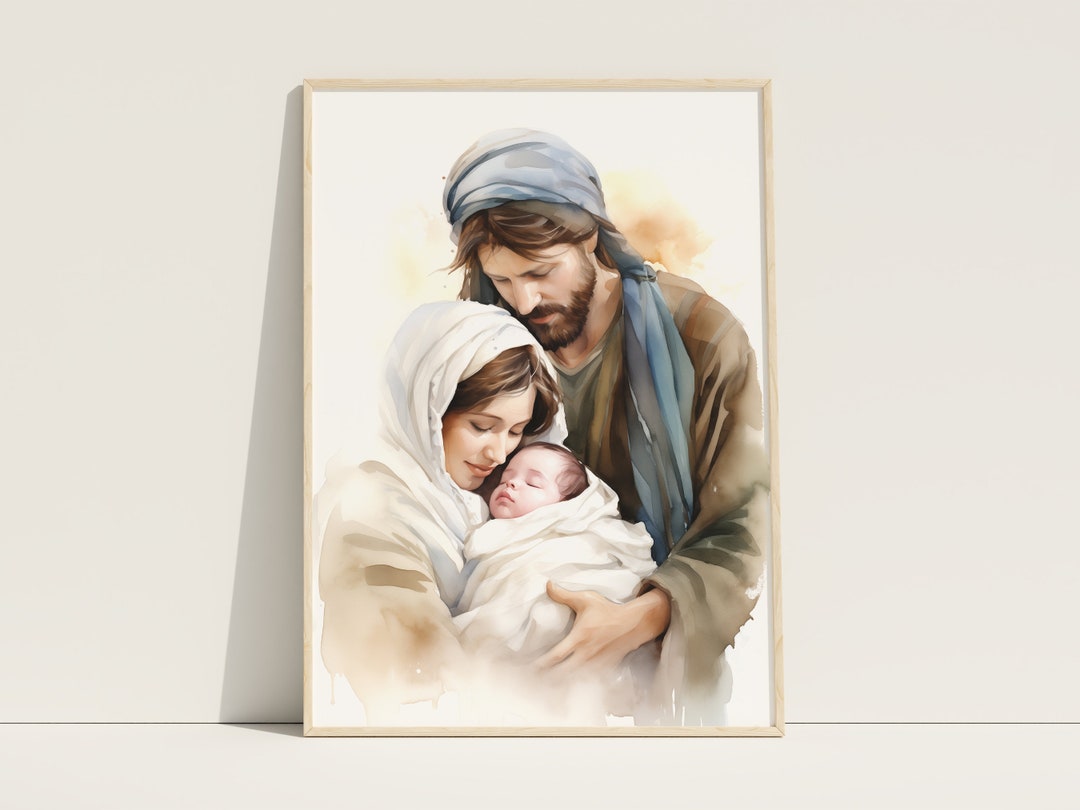Christmas Nativity Print, Birth of Jesus, Bible Art, Christian Wall Art ...