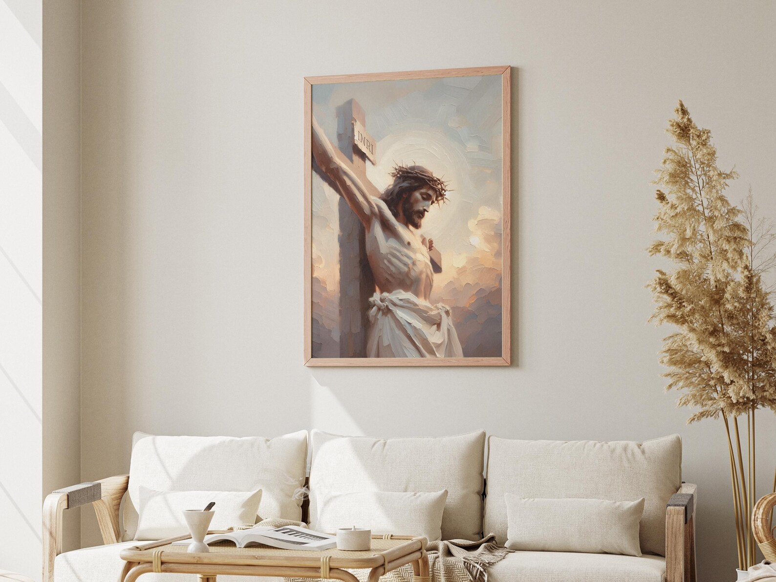 Jesus on Cross Wall Art, Crucifixion Artwork, Lent Art Print, Holy Week ...