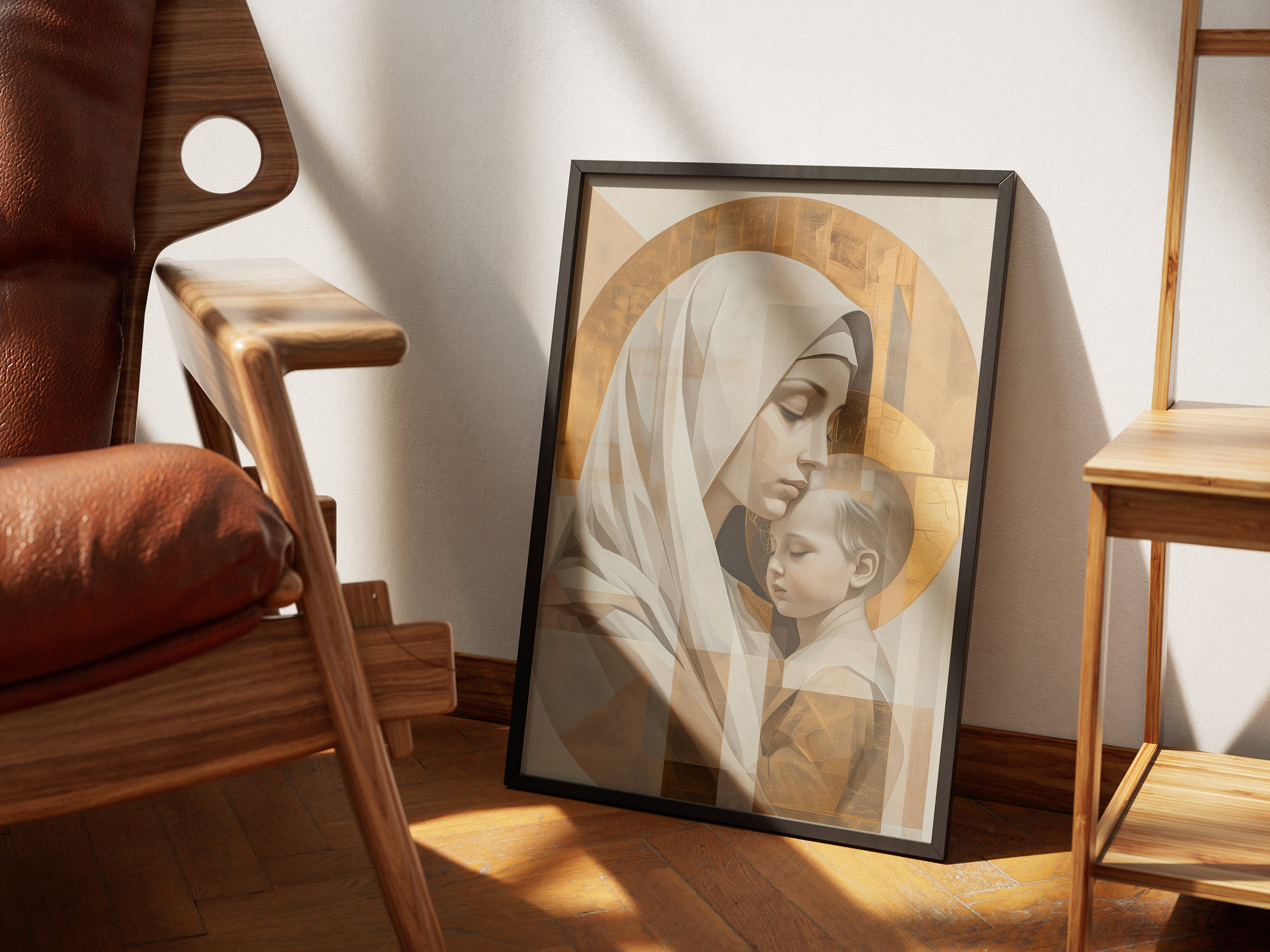 Mother Marry and Baby Jesus, Nativity of Jesus Print, Contemporary ...