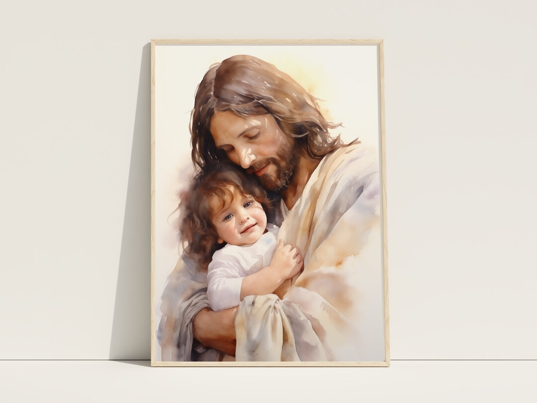 Jesus Hugging a Child, Jesus With Children, Jesus Christ Print, Jesus ...