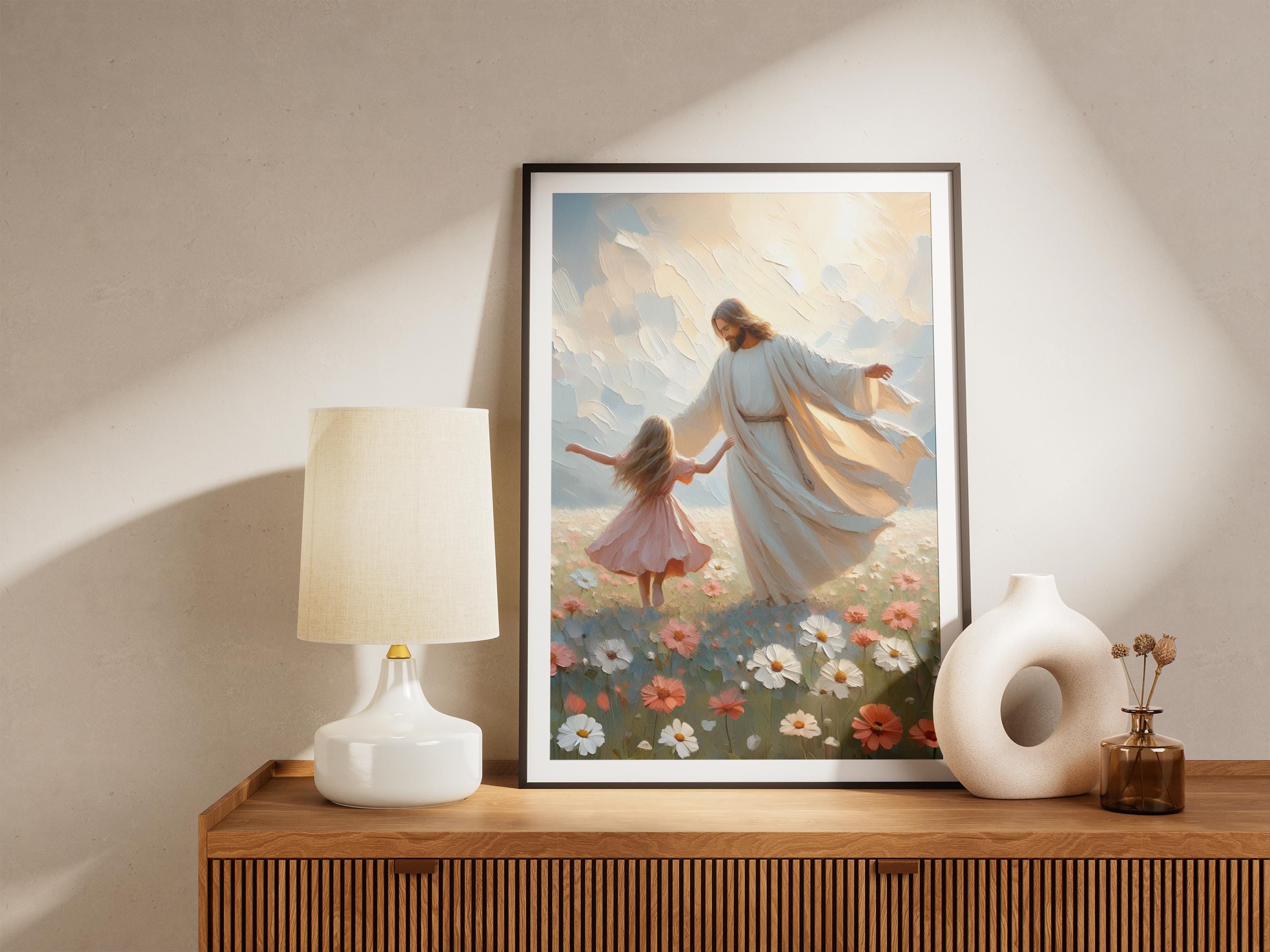 A Dance of Grace, Jesus and Girl Dancing, Little Girl LDS Art, Modern ...