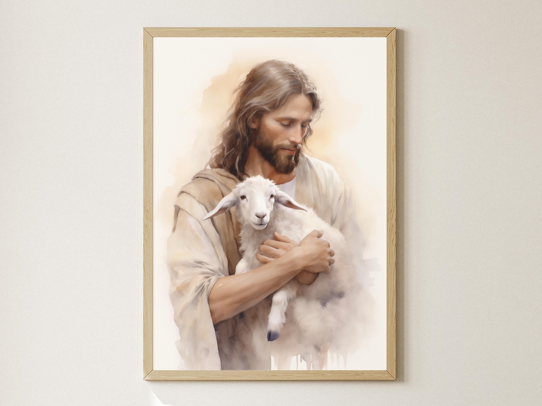 Jesus Holding Lamb, Jesus Christ Print, the Good Shepherd, Jesus Poster ...