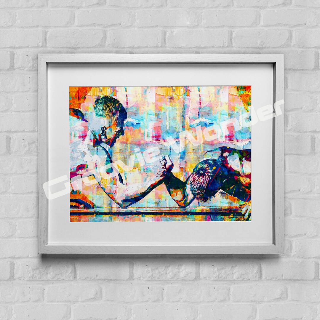 Boys Arm Wrestle Colorful Abstract Modern Art - Etsy