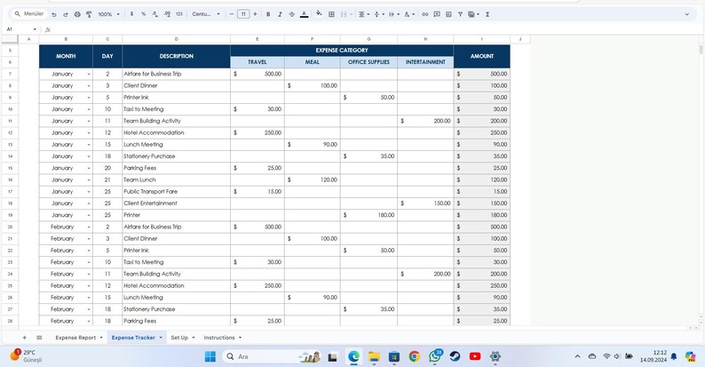 Expense Report Template, Google Sheets Tracker for Restaurants ...