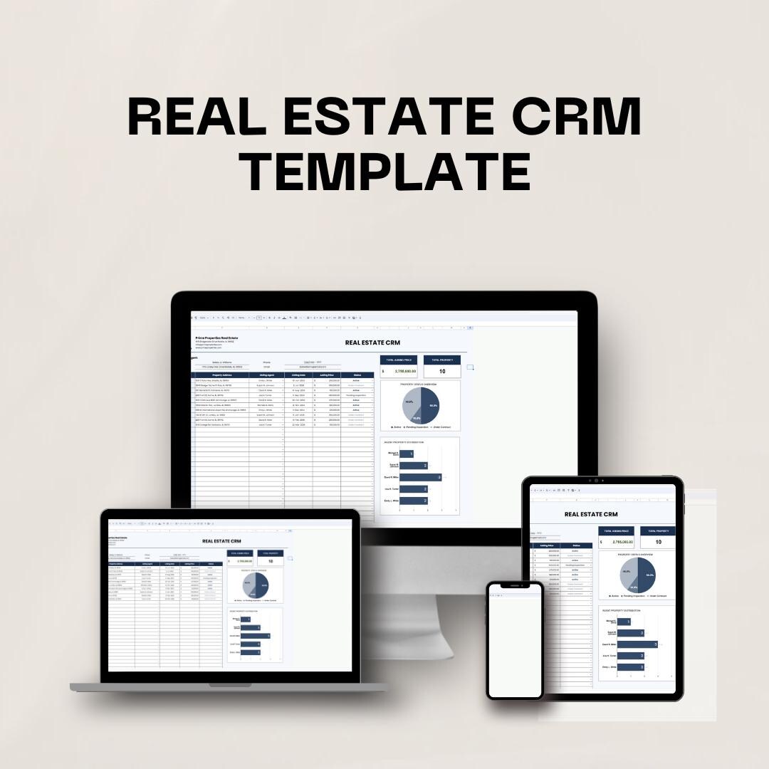 Real Estate CRM Template Editable Google Sheets, Digital Download for ...