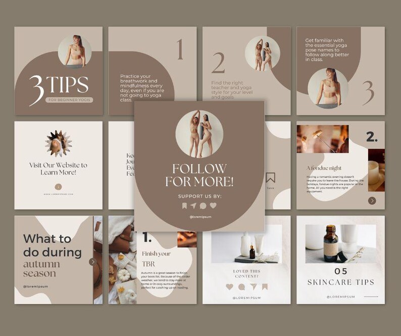 299 Carousel Instagram Post Template, Creative Editable Graphics for Stunning Social Media ...