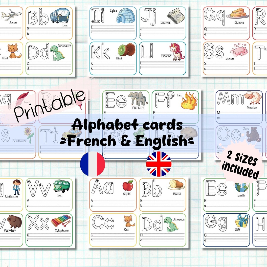 Bilingual Alphabet Handwriting Practice | Alphabet Flashcards | Tracing ...