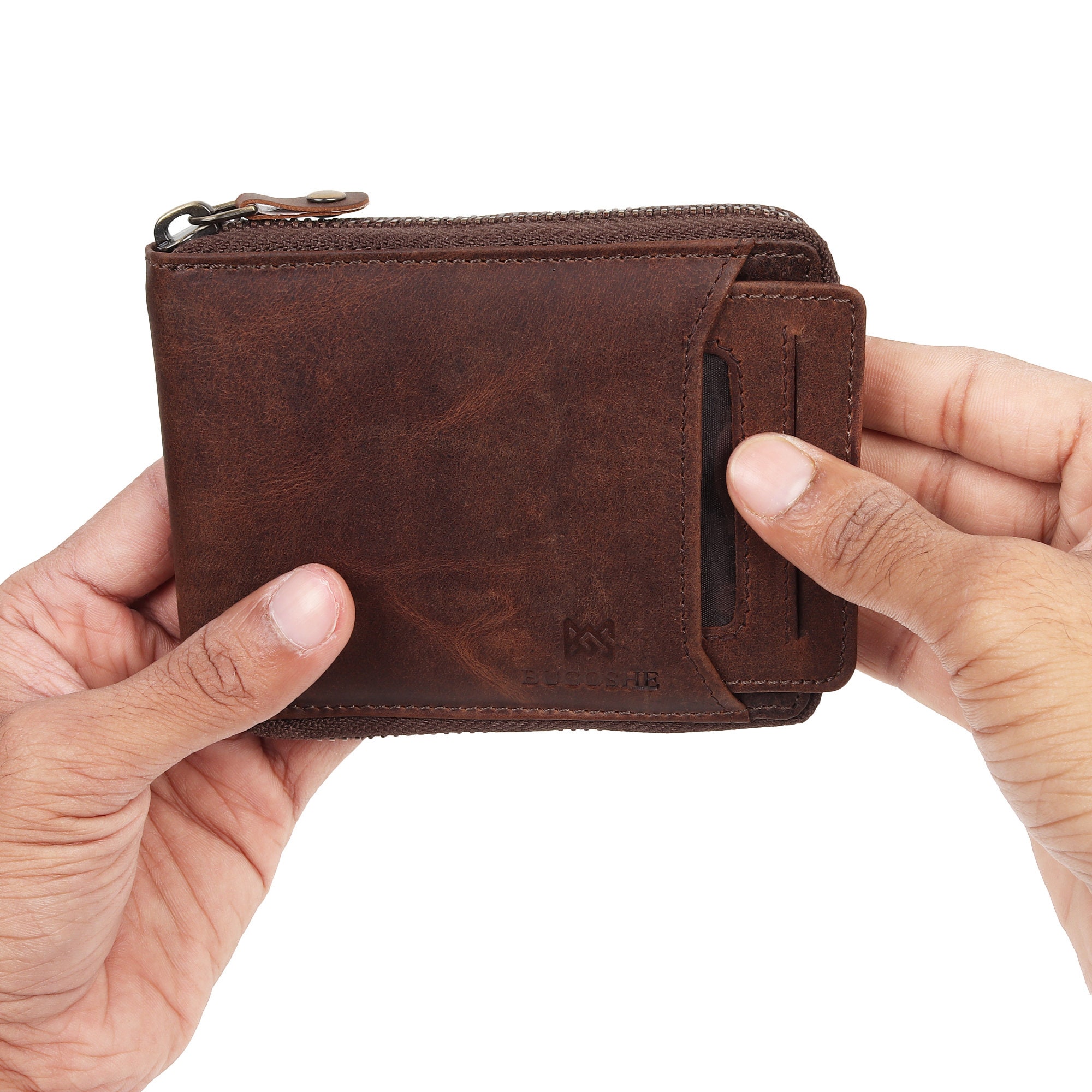 Zipper Wallet With Cards, Wallet Men Zip | RFID Blocking Wallet for Men ...