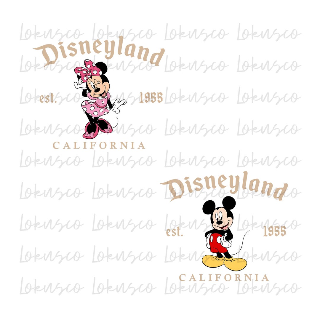 Mickey and Minnie Disneyland Est Png, Disney Sublimation Design ...