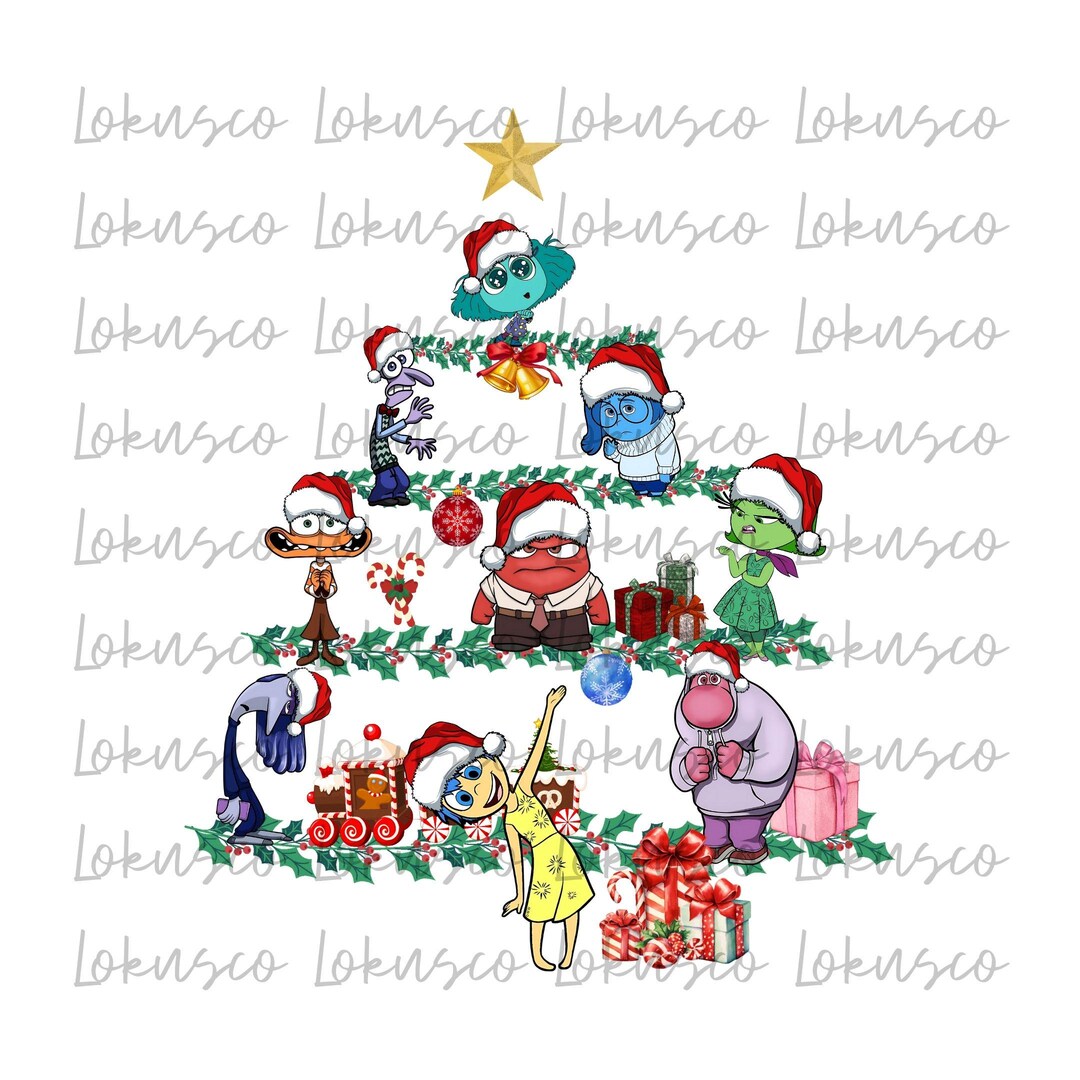 Inside Out 2 Christmas Svg Png, Inside Out Xmas Tree Png, Disney ...