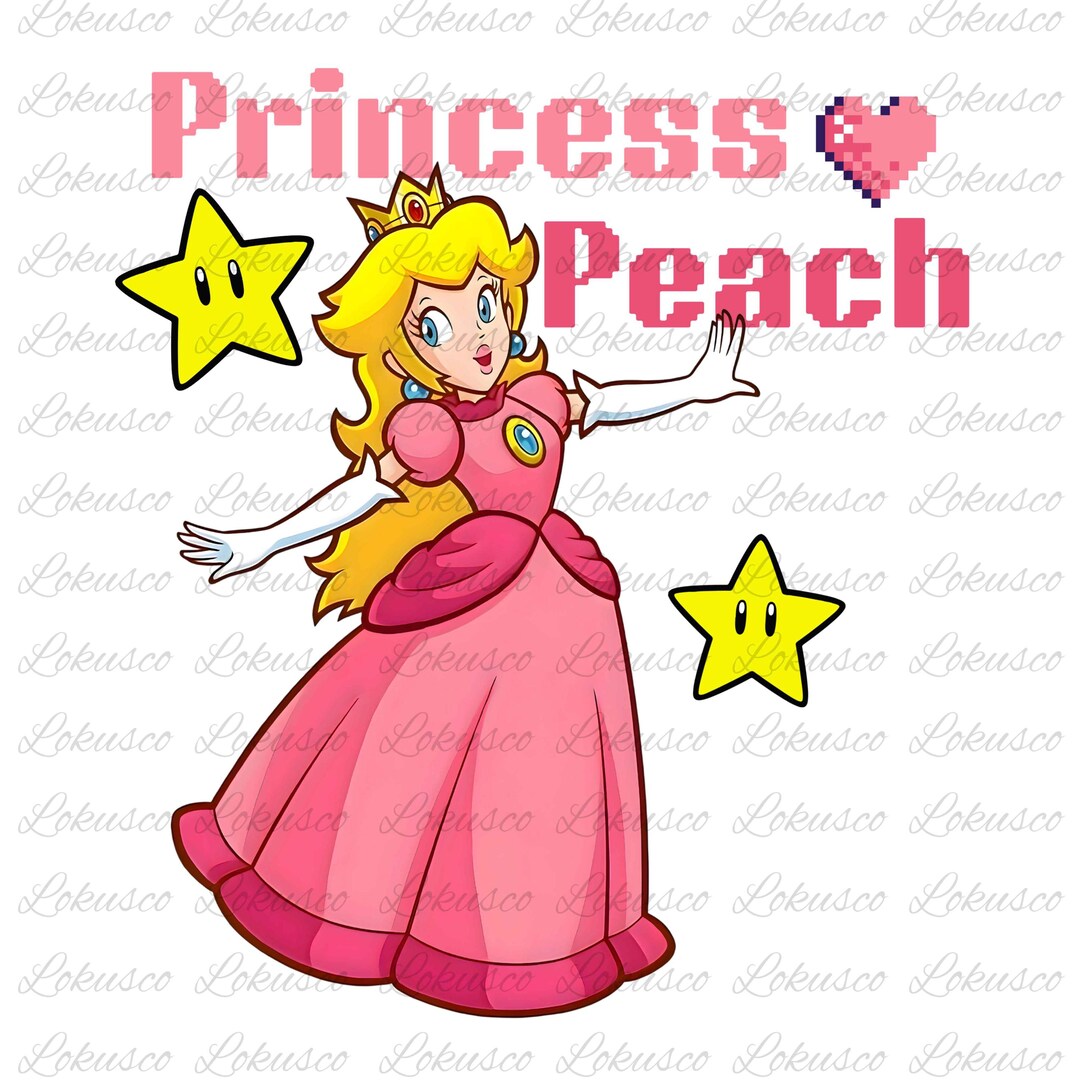 Princess Peach Png, Peach Sublimation File, Super Mario Design Png ...