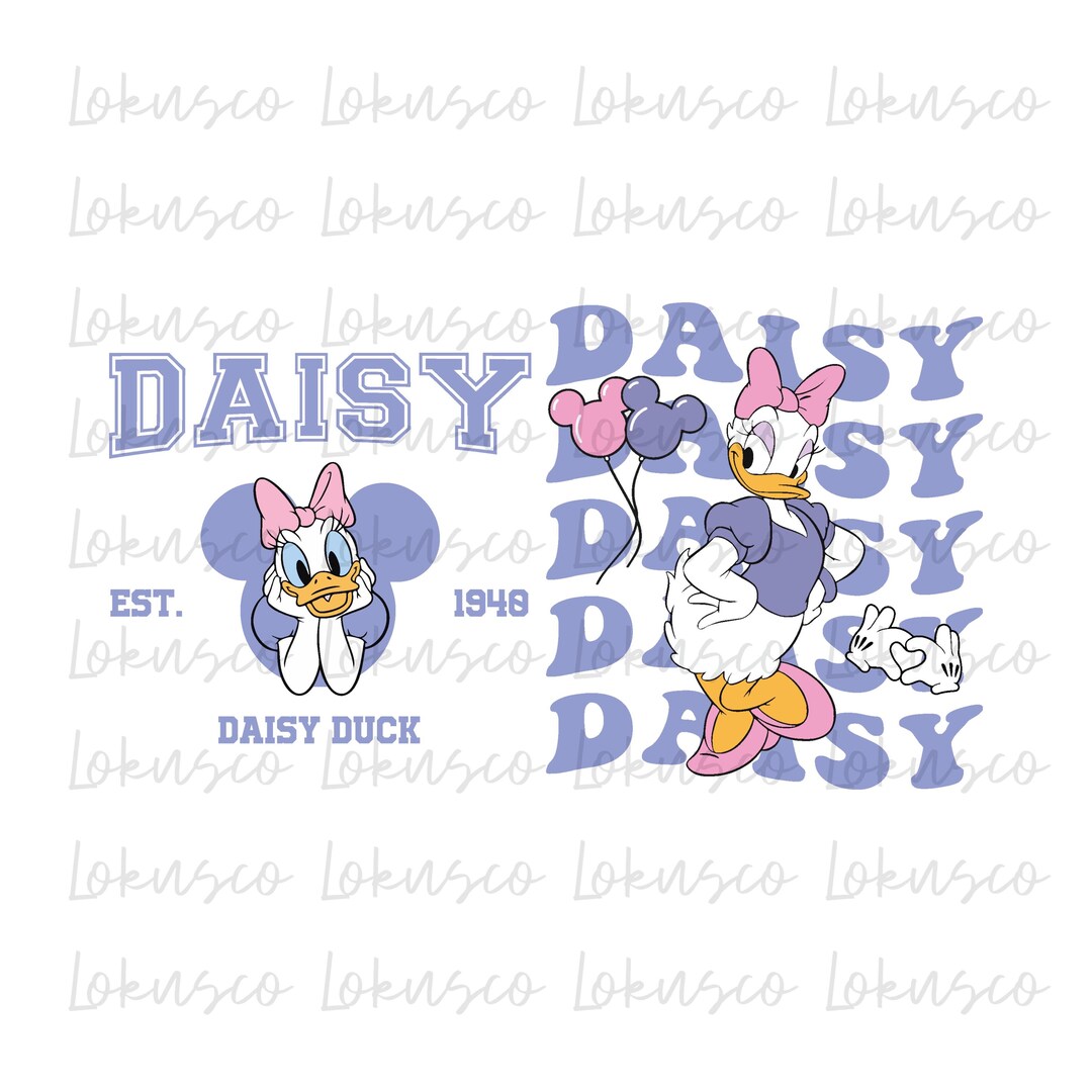 Daisy Duck Two-side Svg Png, Daisy Png, Valentines Day Png, Mickey and ...