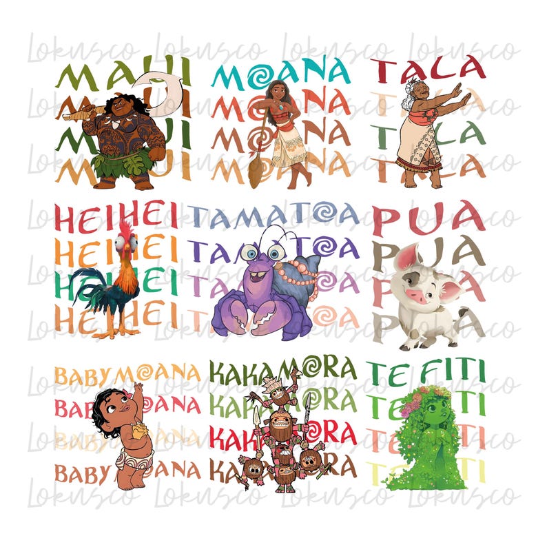 Moana Character Bundle Png, Disney Moana Movie Png, Family Matching Png ...