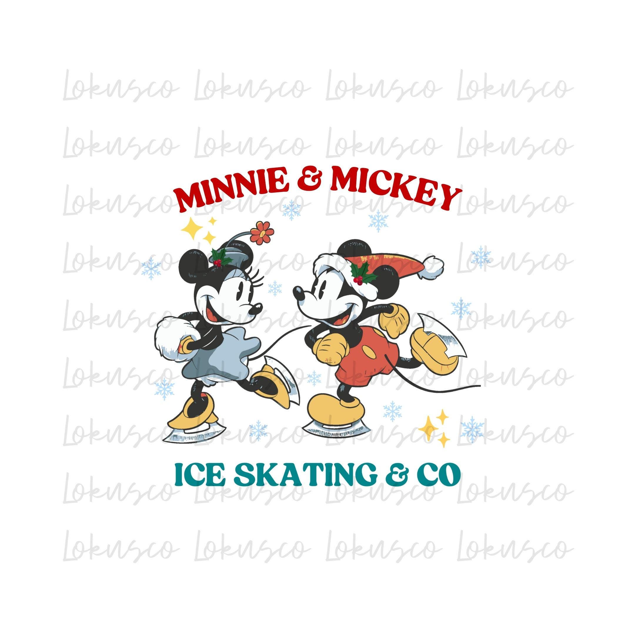 Mickey and Minnie Ice Skating and Co Png, Christmas Mouse and Friends ...