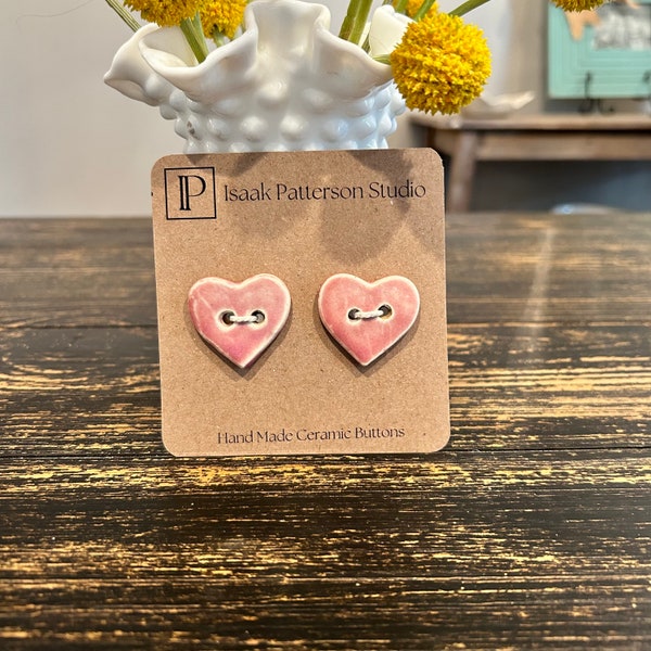 Ceramic Heart Buttons - Etsy