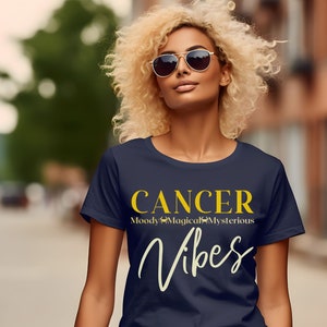 Astrology Tee Cancer Vibes, Zodiac Sign Cancer Horoscope Shirt, Star ...