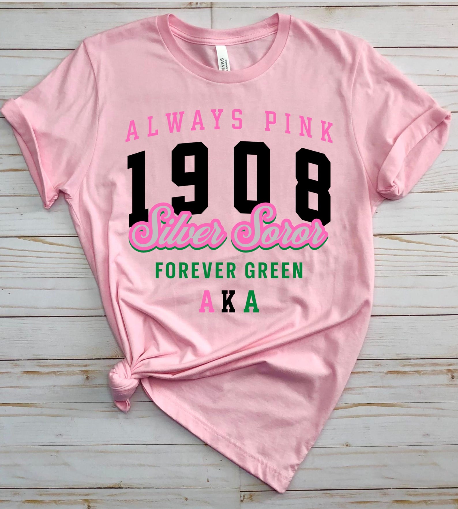 AKA 1908 Silver Soror T-shirt, Alpha Kappa Alpha Heritage Tee, Proud ...
