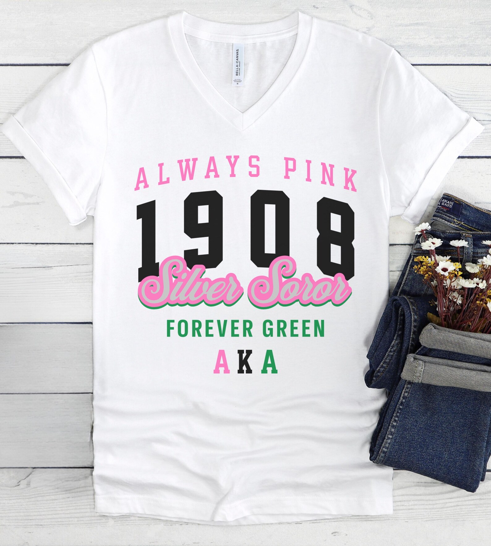 AKA 1908 Silver Soror T-shirt, Alpha Kappa Alpha Heritage Tee, Proud ...