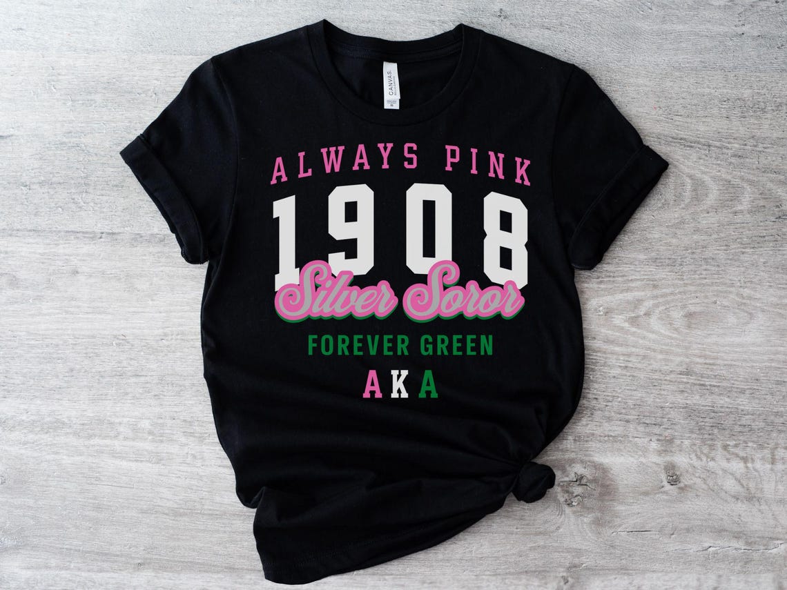 AKA 1908 Silver Soror T-shirt, Alpha Kappa Alpha Heritage Tee, Proud ...