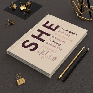 She is Me Journal, Personalized Notebook, Custom Journal With Name ...