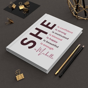 She is Me Journal, Custom Journal With Name, Personalized Notebook ...
