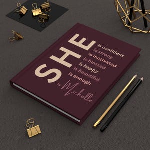 She is Journal for Women, Custom Name Journal, Personalized Notebook ...