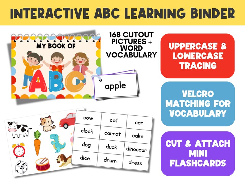 My Book of Abcs – Printable Velcro Alphabet Busy Book | Toddler and ...