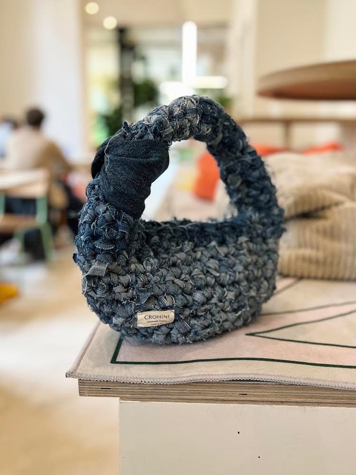 Small Upcycled Crochet Denim MICA Bag - Gehäkelte Tasche - Handmade - Etsy
