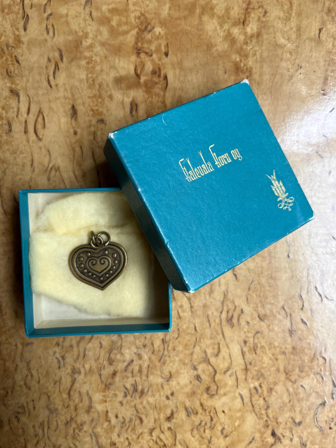 Kalevala Finland Euran Sydän Bronze Heart Pendant, Viking Style Nordic ...