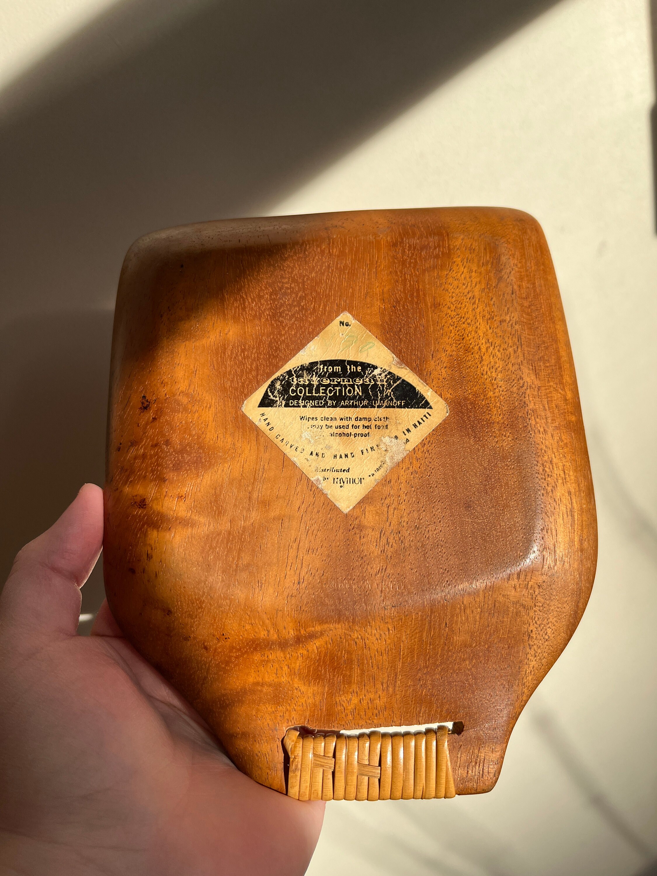 Midcentury Arthur Umanoff Raymor Taverneau Collection Wood Tray Haitian ...