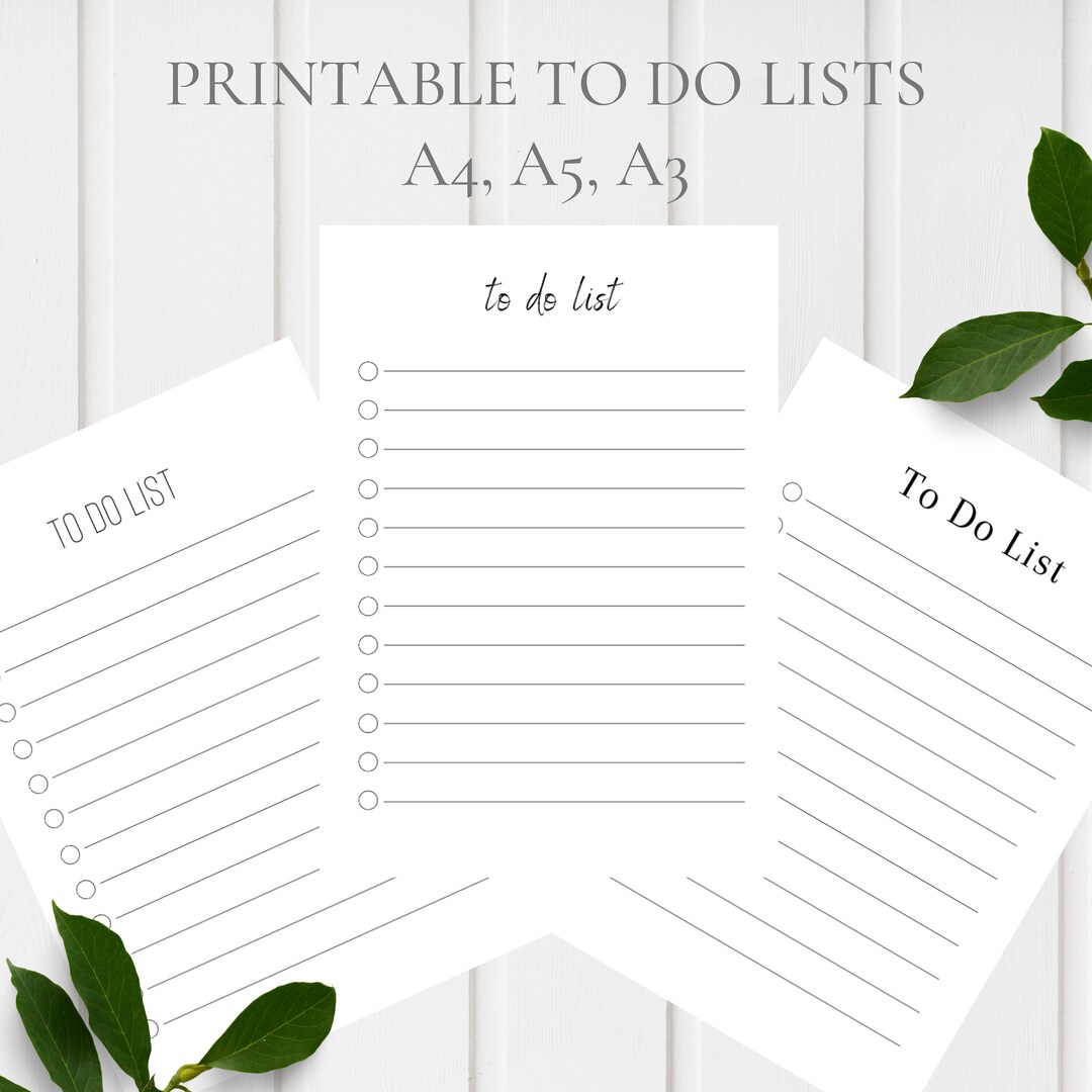 To Do Lists Printable (digital Download), Minimalistic to Do List ...