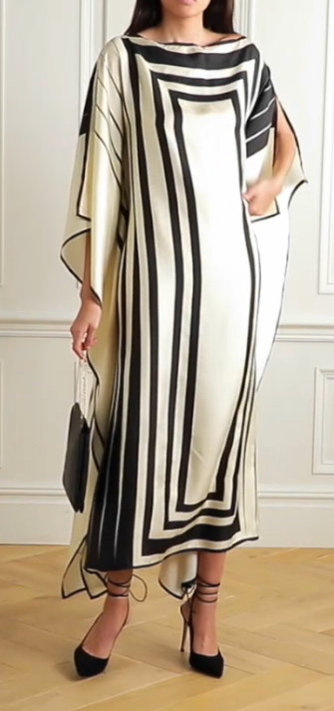 Fancy Box Pattern Satin Silk Evening Party Wear Kaftan Dress - Etsy