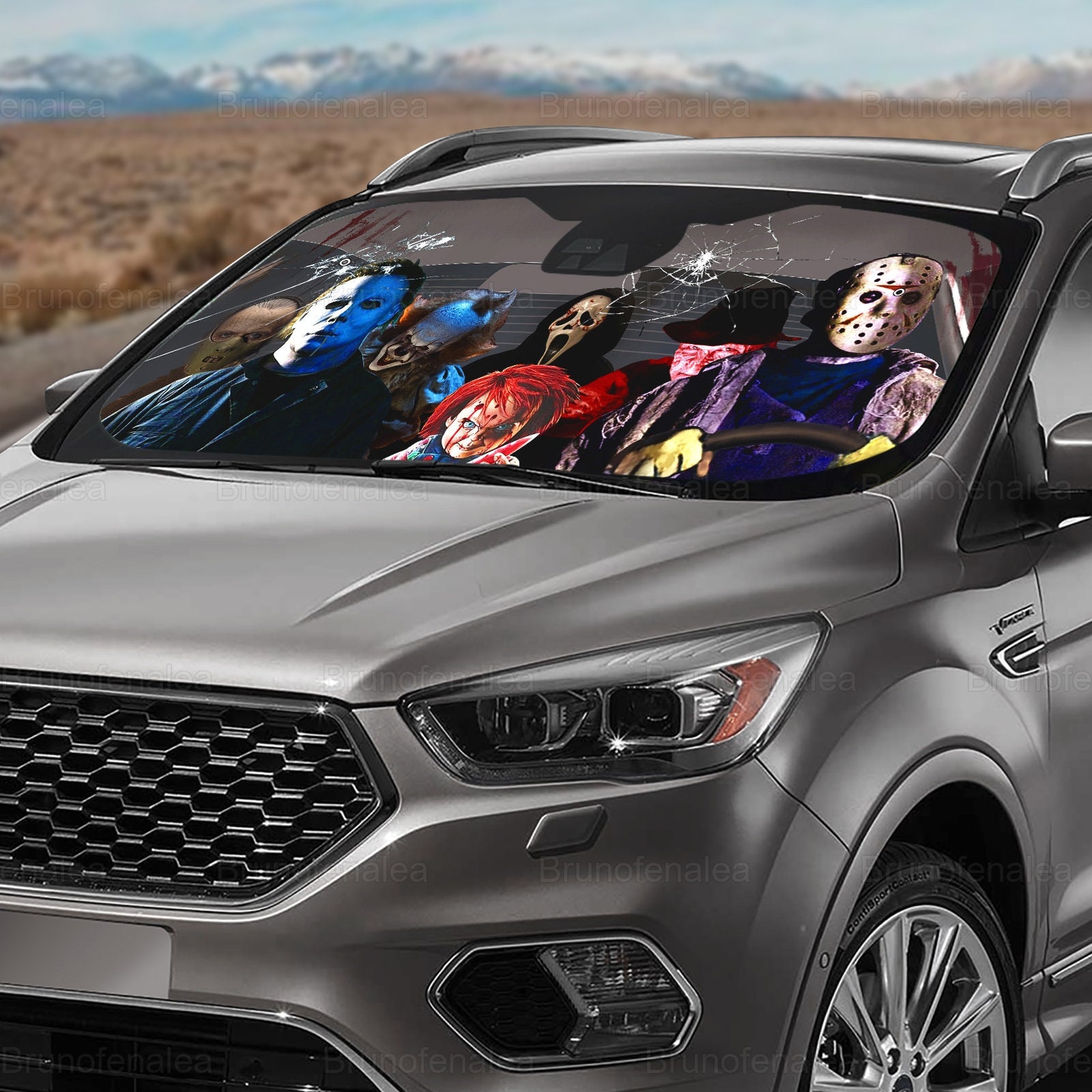 Horror Sunshade, Horror Character Auto Sun Shade, Horror Movie Car ...