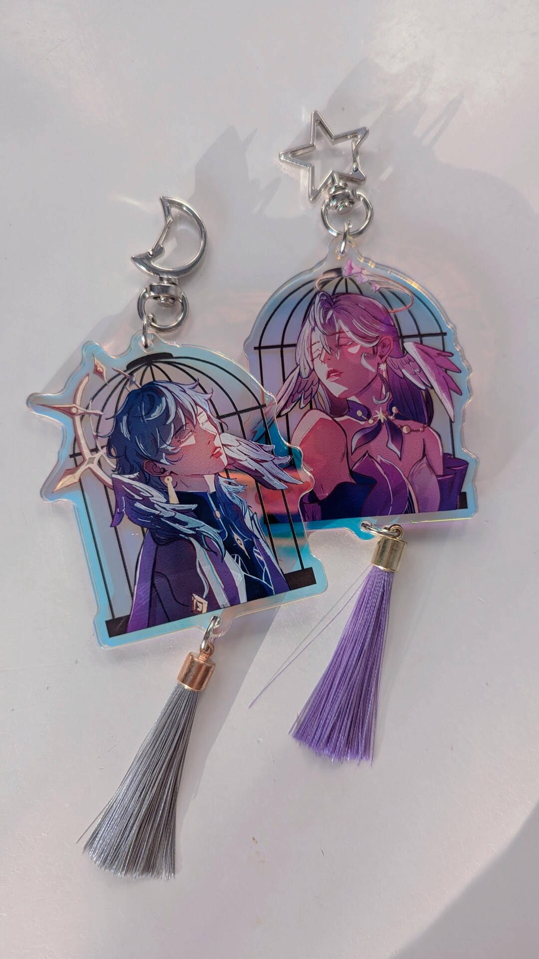 HSR Robin and Sunday Keychain | Honkai Star Rail 3 Inch Holographic ...