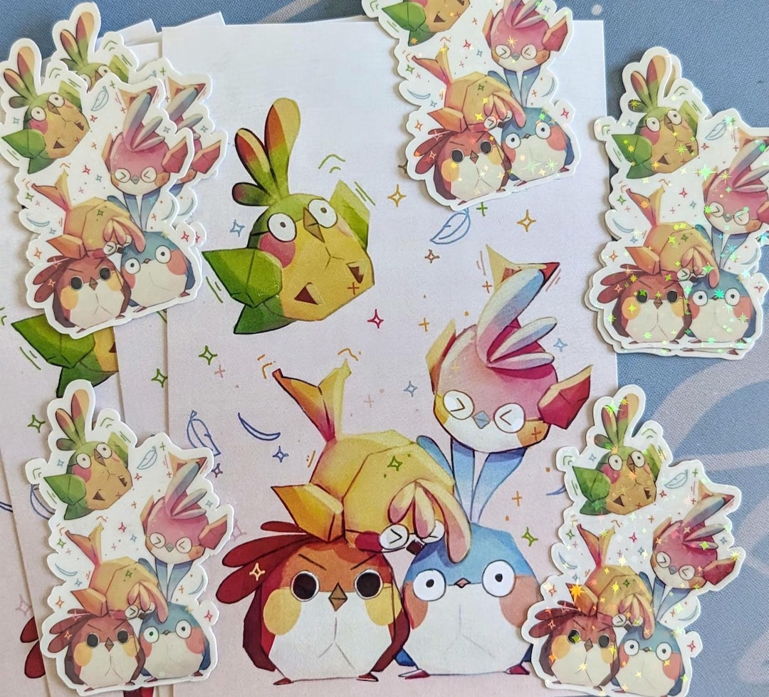 HSR Penacony Birds | Origami Cute Birds | Vinyl Stickers, Postcard ...