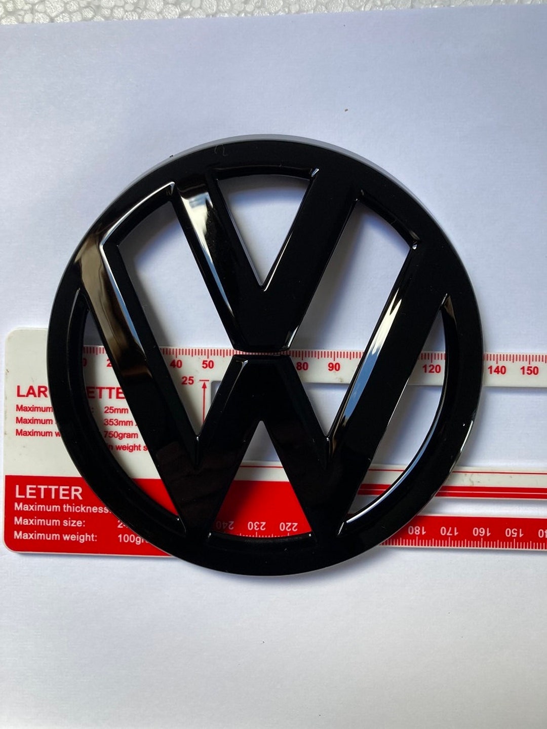 VW GOLF MK7 13-17 Front Grille VW Badge Emblem Gloss Black 5G0853601 ...