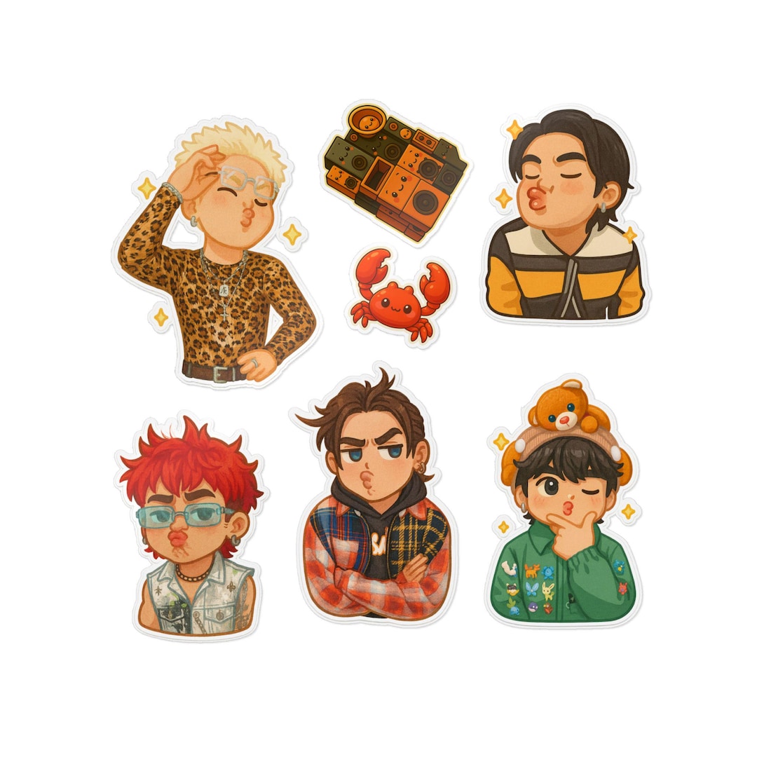 Die-cut Stickers, SB19, Dungka Music Video, Josh, Ken, Stell, Justin ...