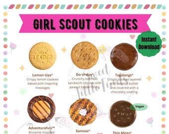 Girl Scout Cookie Menu 2024 Little Brownie Bakers - Etsy UK
