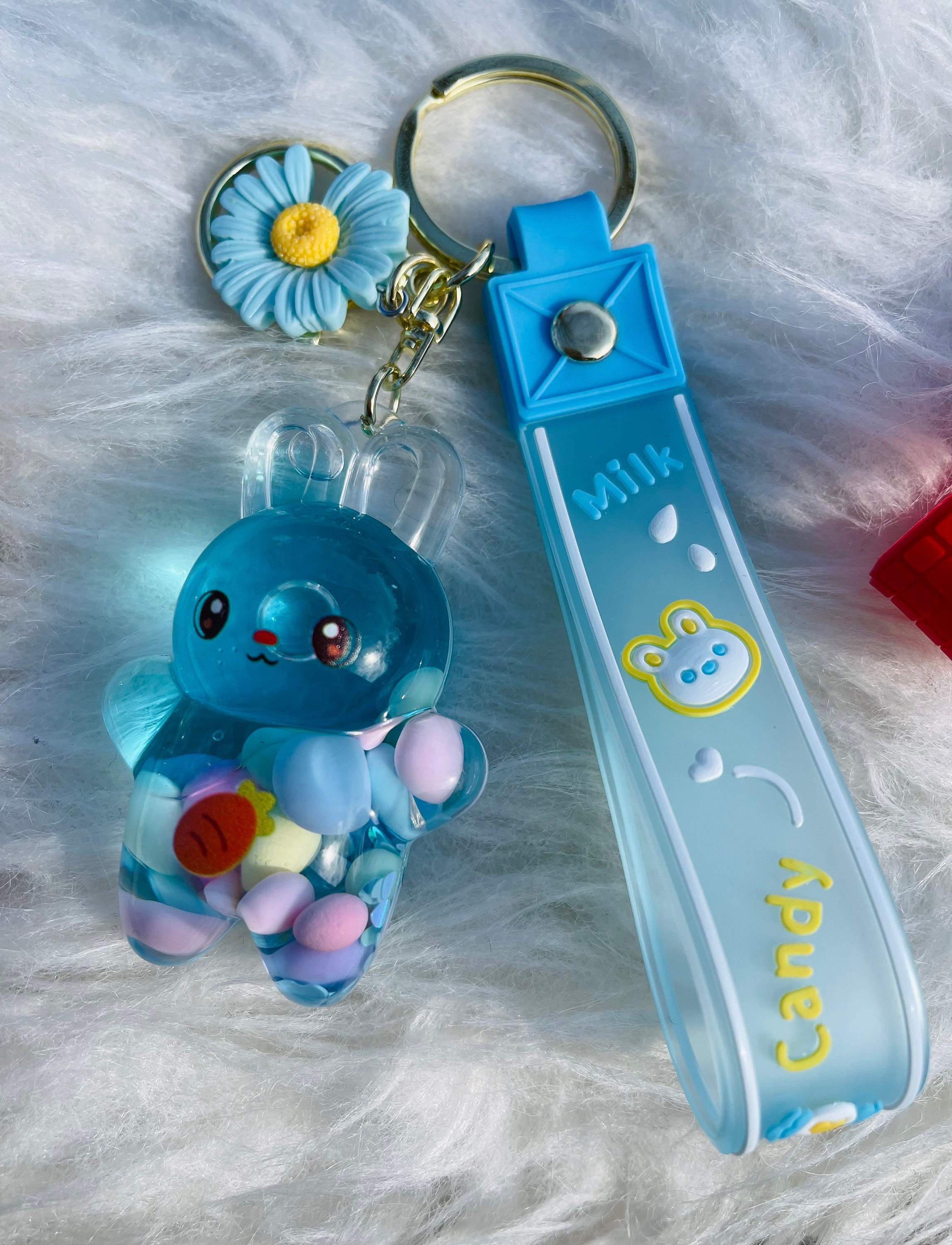 Cute Animal Sensory Liquid Keychain Boba Acrylic Keychain - Etsy