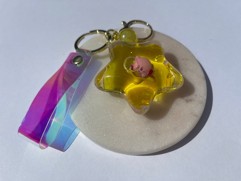 Kirby Star Liquid Keychain Kawaii Liquid Shaker Keychain - Etsy