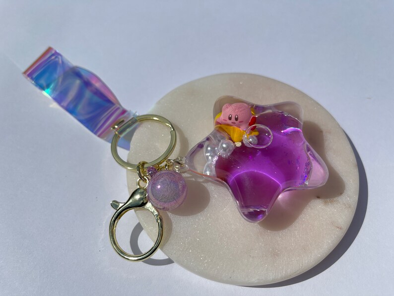 Kirby Star Liquid Keychain Kawaii Liquid Shaker Keychain - Etsy