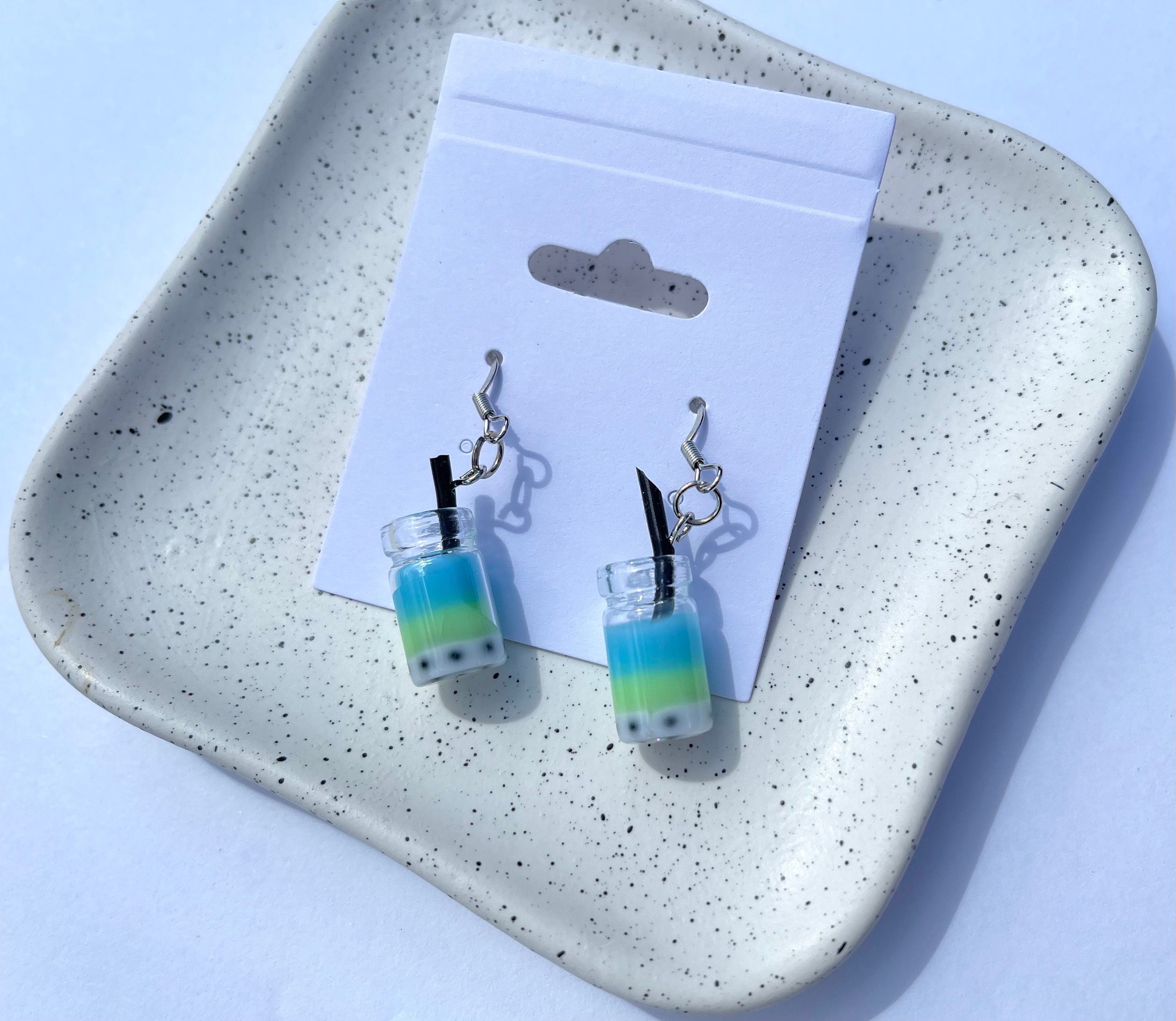 Boba Drink Charm Handmade Earrings, Boba Milk Tea Dangle Earrings ...